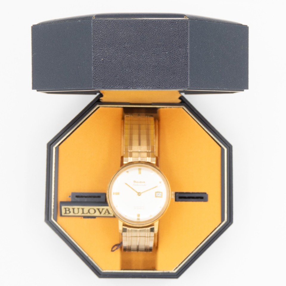 Vintage NOS 1966 Bulova Ambassador Gold-Plated Automatic Wristwatch ...