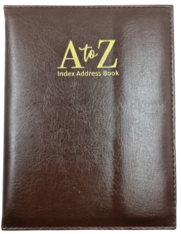 Index Address Book Leather Look Cover Executive Padded 4 Sizes Notebook ...