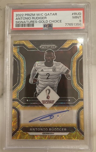 2022 Panini Prizm World Cup Antonio Rudiger Signatures Gold Choice PSA ...