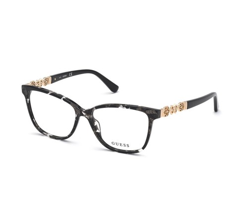 GUESS GU2832 005 Black Havana Plastic Optical Eyeglasses Frame 52-14 ...