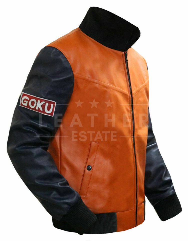 Mens Dragon Ball Z Goku 59 Jacket, Cosplay Orange Leather Jacket | eBay