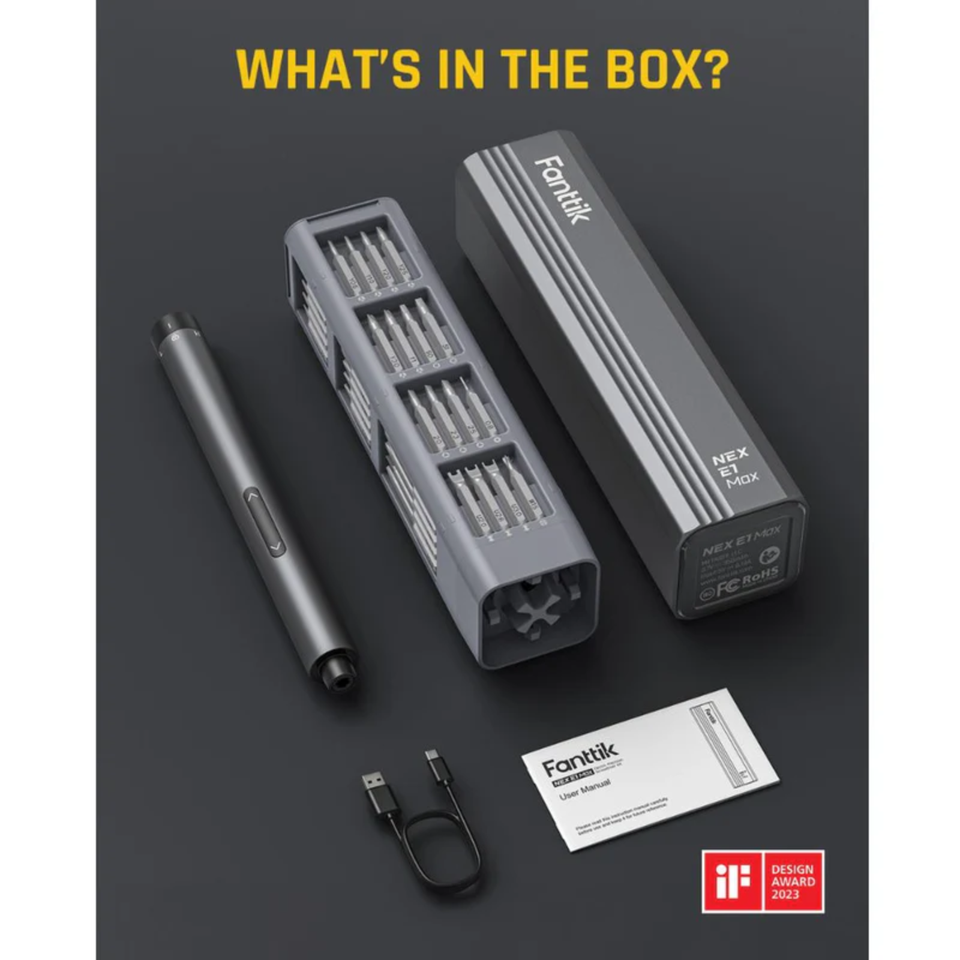 Fanttik E1 Max Electric Screwdriver Set Grey 50 Bits for Phone Laptop ...