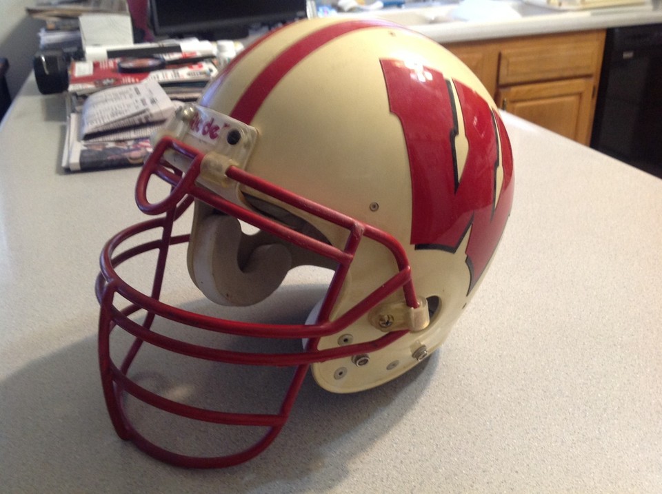 90's WD Riddell Wisconsin Badgers Barry Alvarez Signed Game Used ...