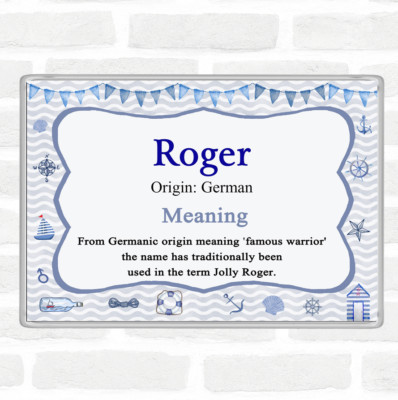 Roger Name Meaning Jumbo Fridge Magnet Nautical | eBay UK