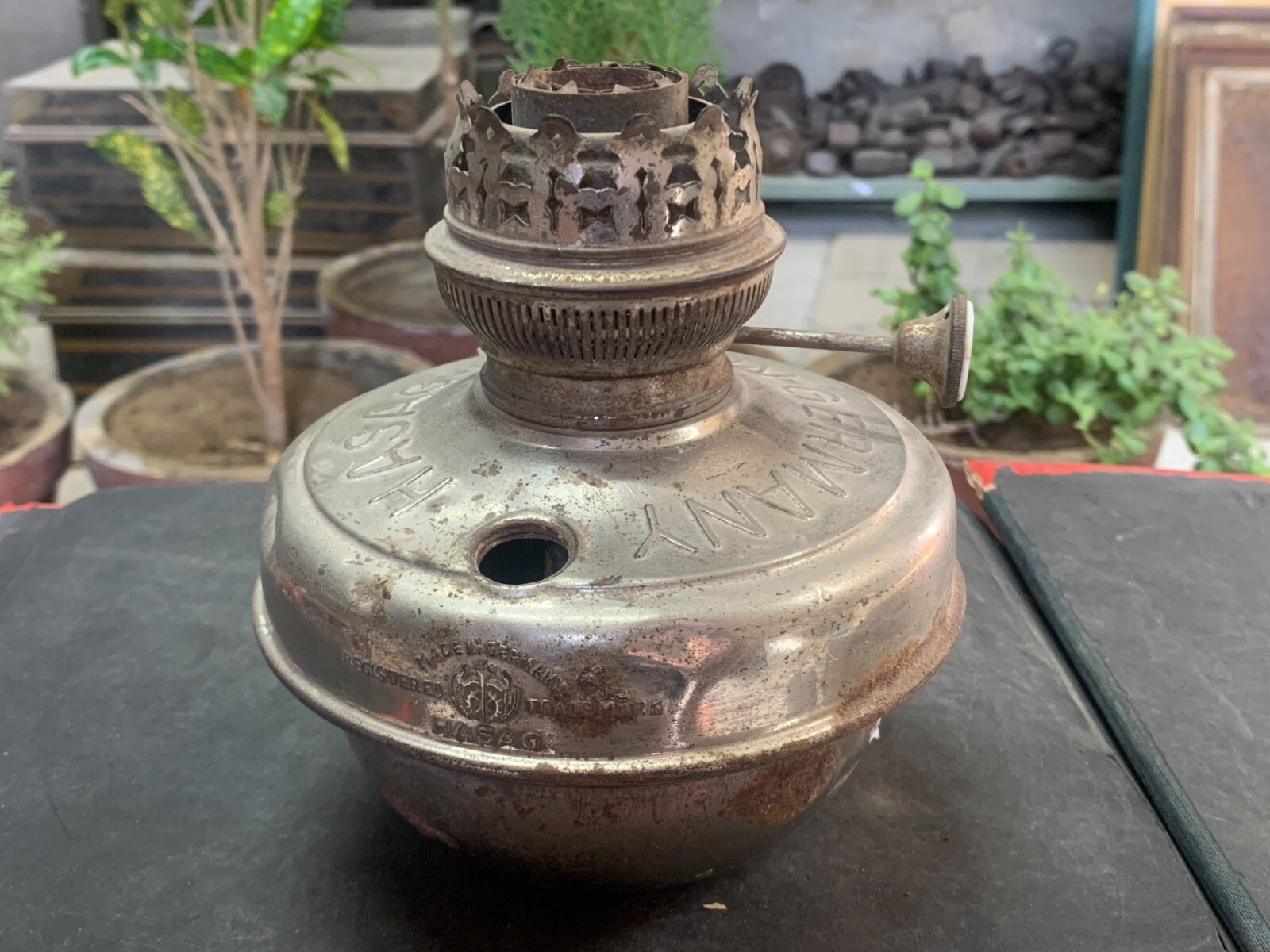 Vintage Rare Hasag Oil Lightning Lamp Brass Kerosene Lamp Made In ...