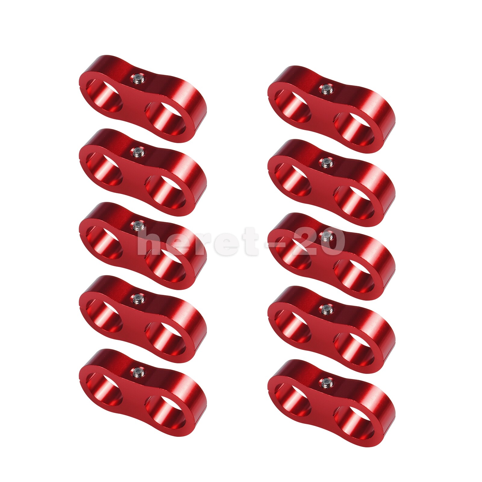 10Pcs Red AN8 Hose Separator Clamp Bracket Adapter 8AN Oil Fuel Hose ...