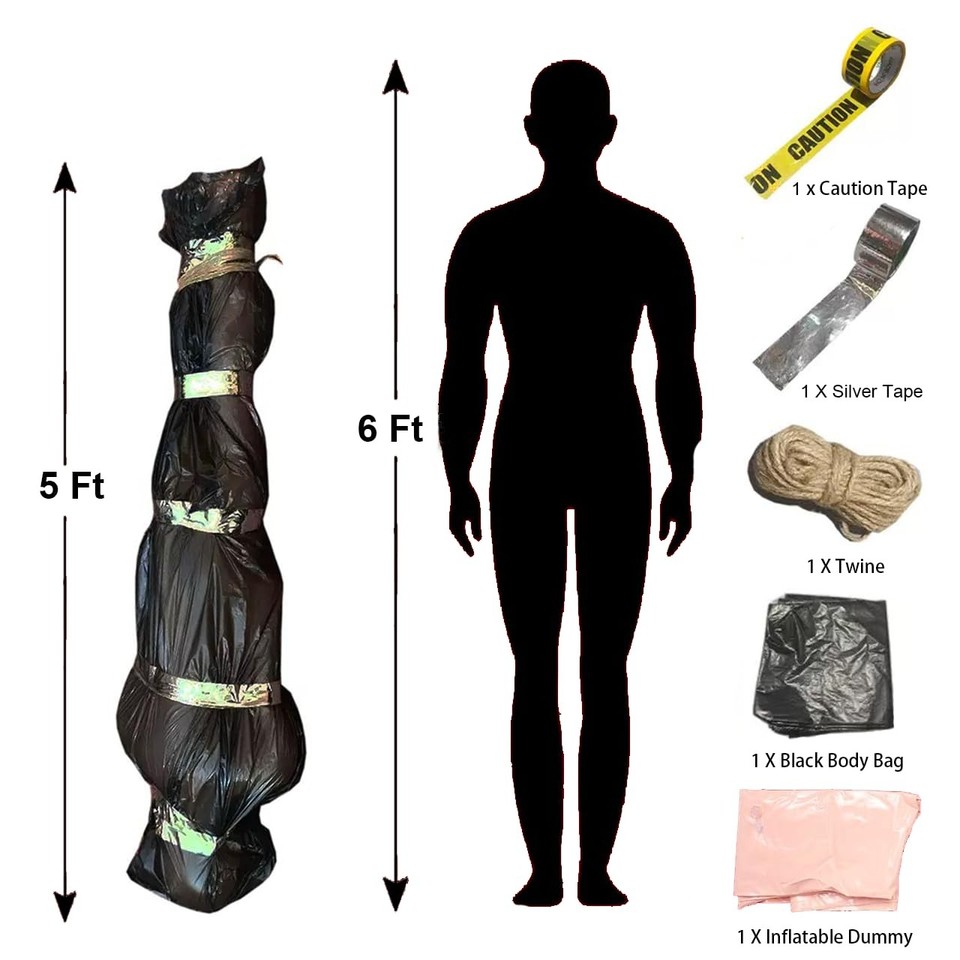 Halloween Inflatables 5FT Inflatable Hanging Corpse Body Bag Sets for ...