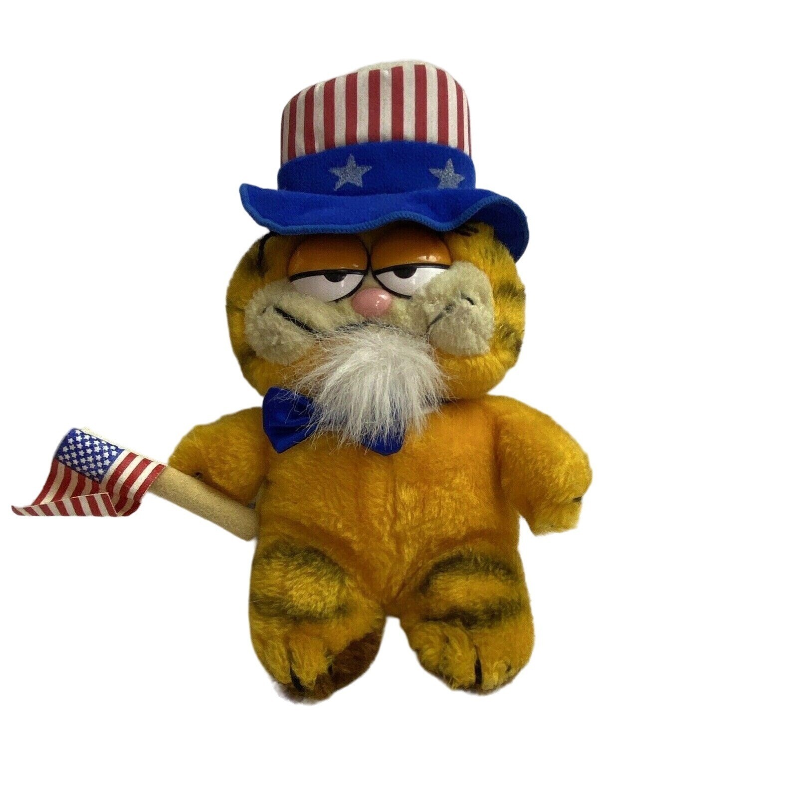Vintage 1981 Dakin Garfield Patriotic Uncle Sam Plush Stuffed Animal 8 ...
