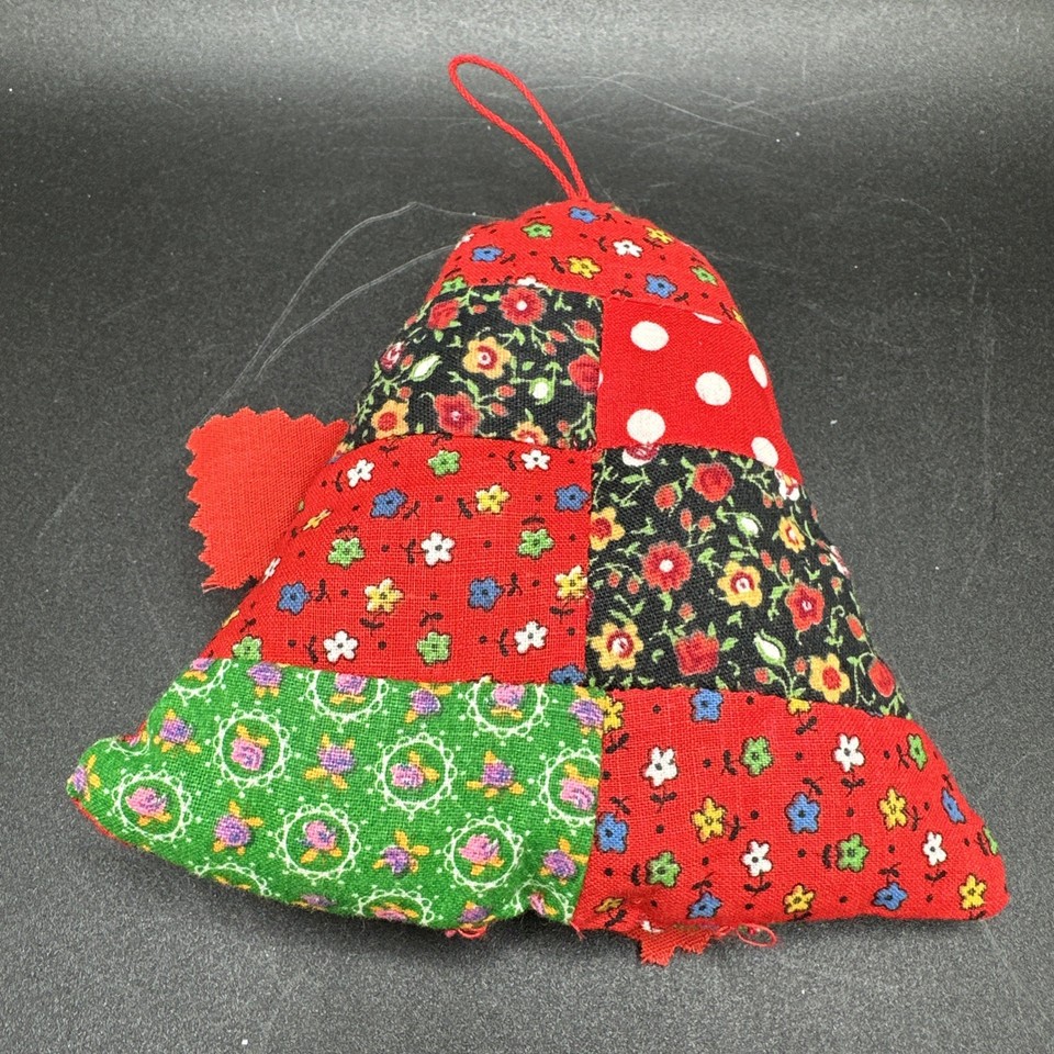 Vtg Christmas Ornaments Handmade Stuffed Fabric Ribbon Rick Rack Lot of ...