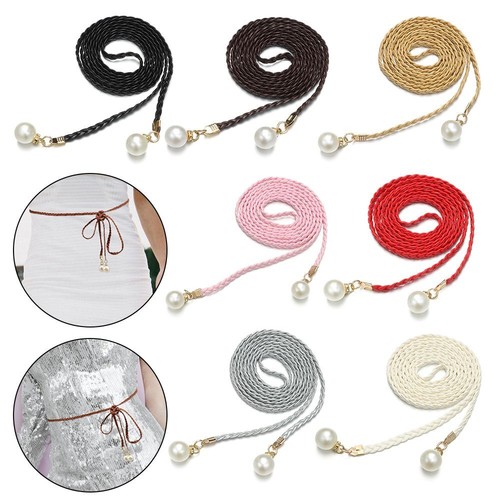 Clothing Collocation Self-Tie Rope Belt Leather Hemp Rope Thin Belts ...