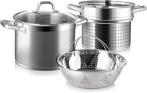 Professional Stainless Steel Pasta Pot with Strainer Insert, 4PC ...