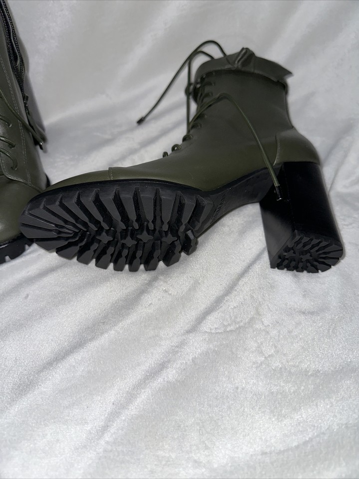 Alexandre Birman Evelyn Block-Heel Leather Combat Boots | eBay