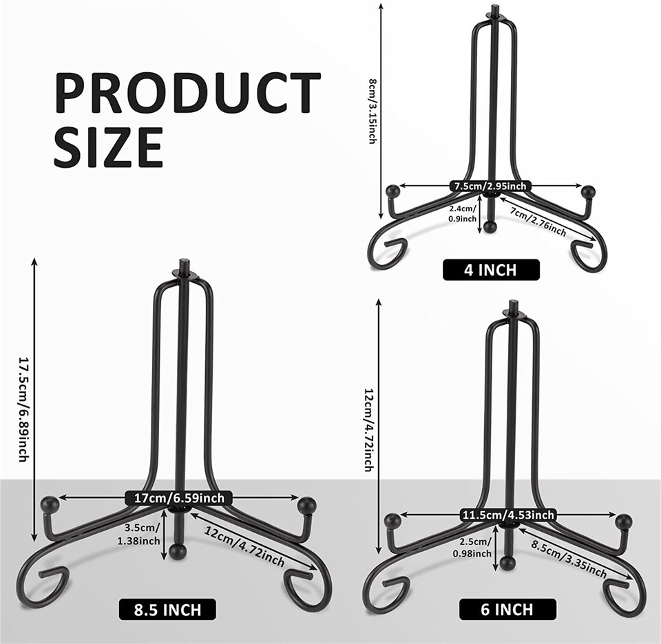 Plate Stands Iron Display Easel Photo Picture Bowl Dish Book Holder ...