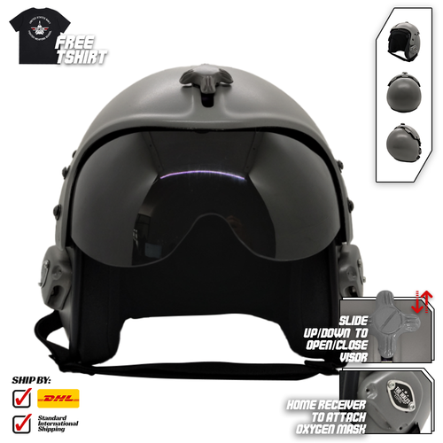 TOP GUN PLAIN GREY FLIGHT HELMET MOVIE PROP PILOT NAVAL AVIATOR USN ...