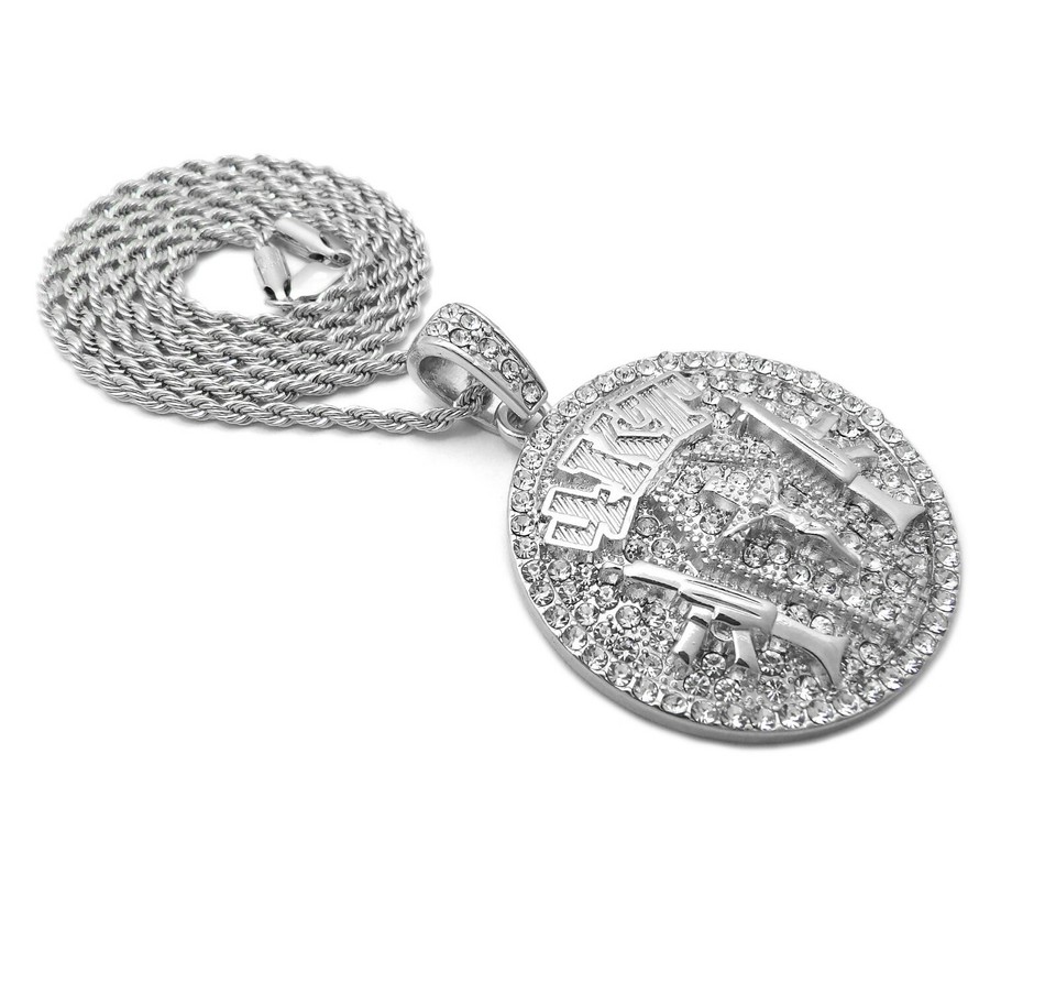 Hip Hop NBA YoungBoy 4KT Icy Pendant & 18" 20" 24" Cuban Rope Box Chain ...