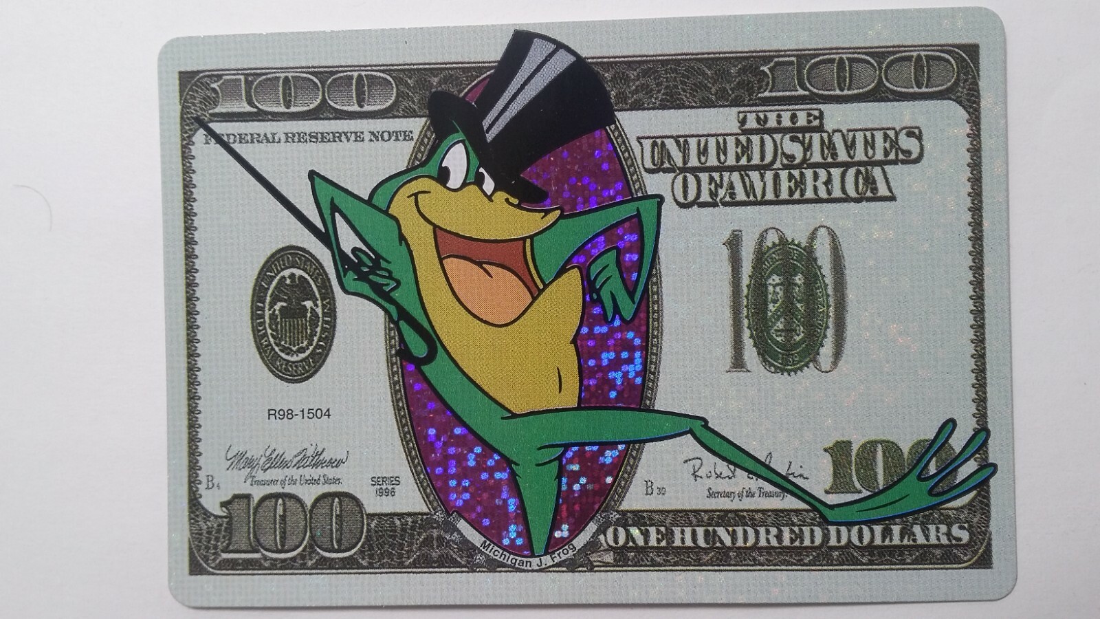FROG $100 LOONEY TUNES 1998 VENDING MACHINE STICKER 2.5" x 3.5" | eBay