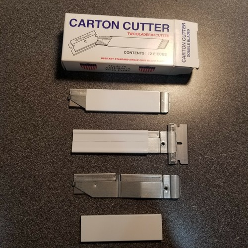 12 Carton Cutter Made in USA Compact Utility Retractable - RARE DOUBLE ...