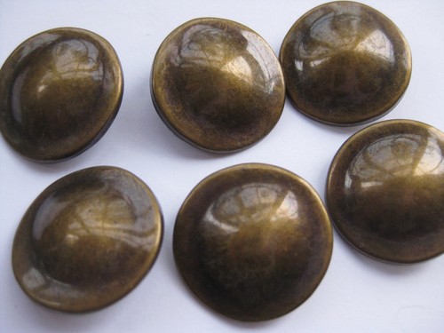 25mm Large Nice Polished Old Brass Bronze Domed Jacket Coat Sewing ...