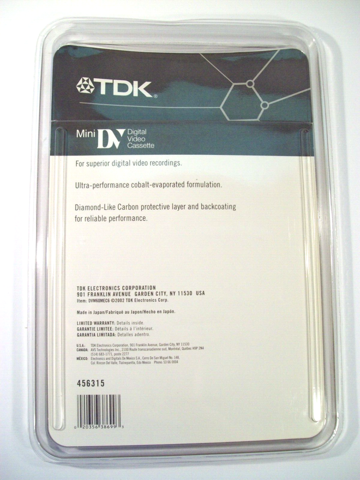 New 6 Pack TDK Mini Digital Video Cassette DVC, 60 Minutes | eBay