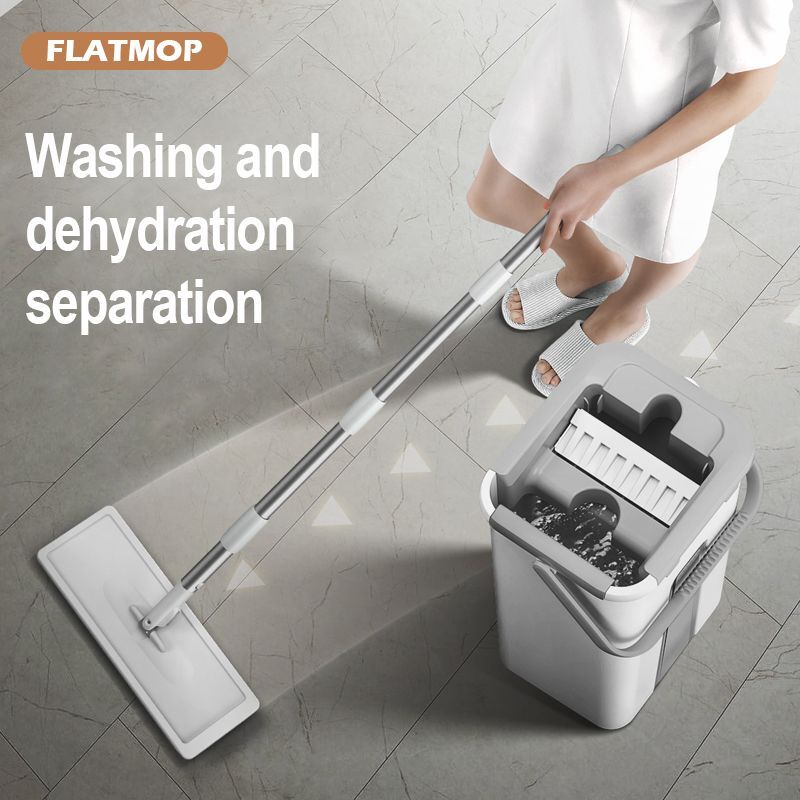 Mops Magic Floor Mop Squeeze Mop With Bucket Flat Bucket Rotating Mop ...