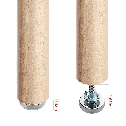 4PCS M8 Furniture Leveling Feet with T-Nuts Table Feet Screw on ...