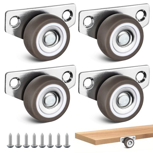 4Pcs 1.25 Inch Small Side Mount Casters - Mini Low Profile Rigid Caster ...