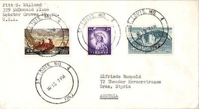 Post 1950 Commemorativ 4c Winslow Homer and 4c The Homestead Act with ...
