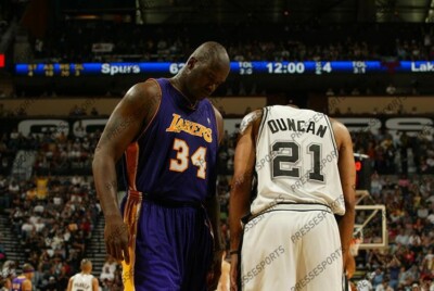 2004 NBA Playoffs Lakers Vs Spurs Game Shaquille O'Neal Tim Duncan 1-6 ...