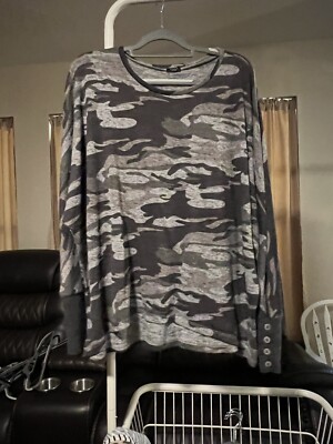Women’s Top By Studio 1886 Size 2xL Darker Camo With Long Sleeves | eBay