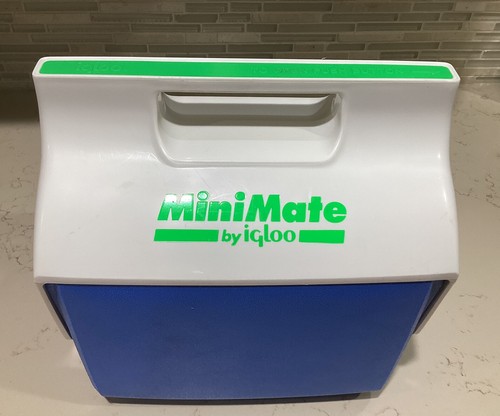 Igloo Mini Mate Cooler Blue & White With Green, Excellent Condition ...