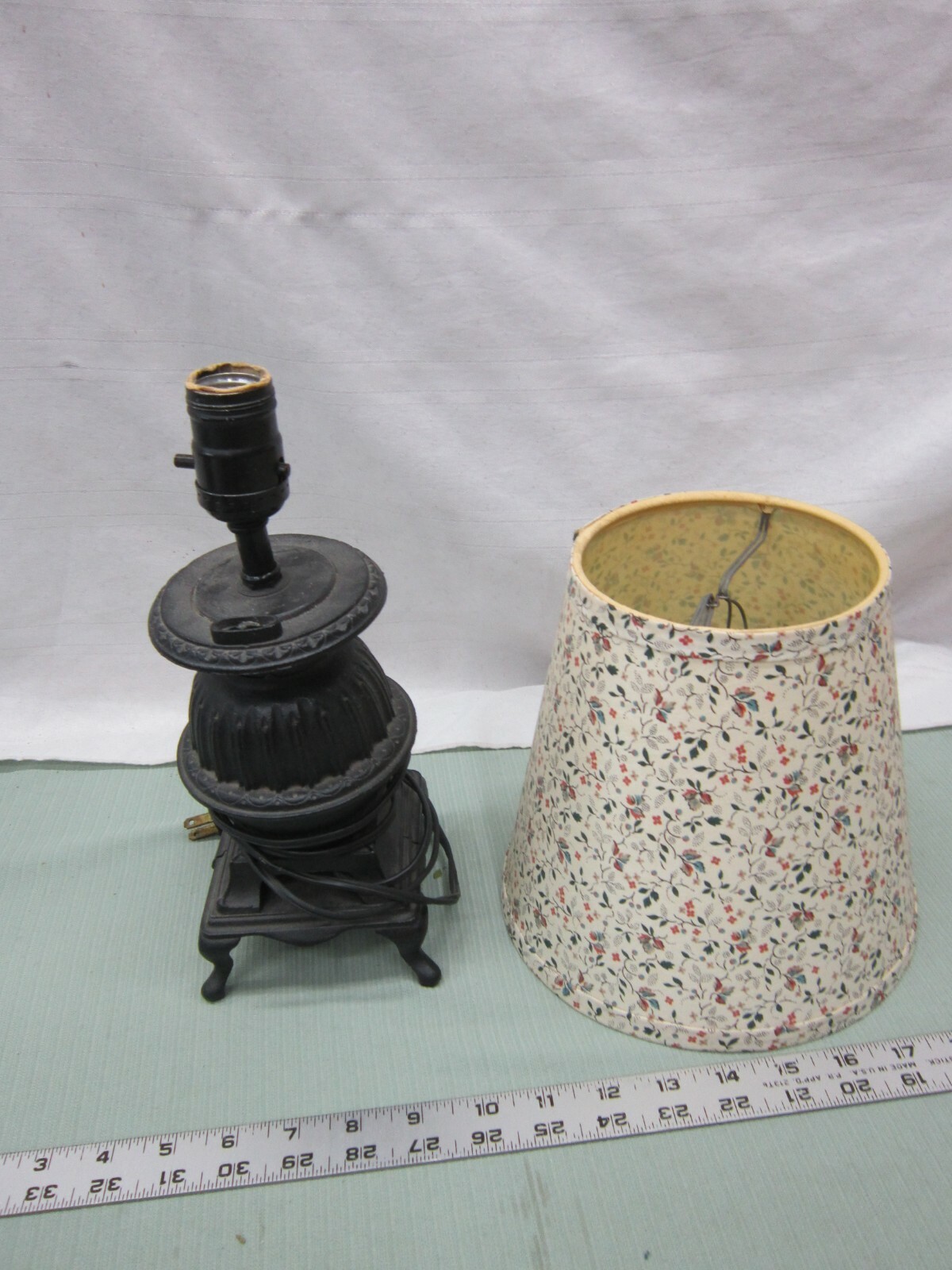 Cast Iron Pot Belly Wood Stove Lamp Light Lampshade Home Decor Unique ...