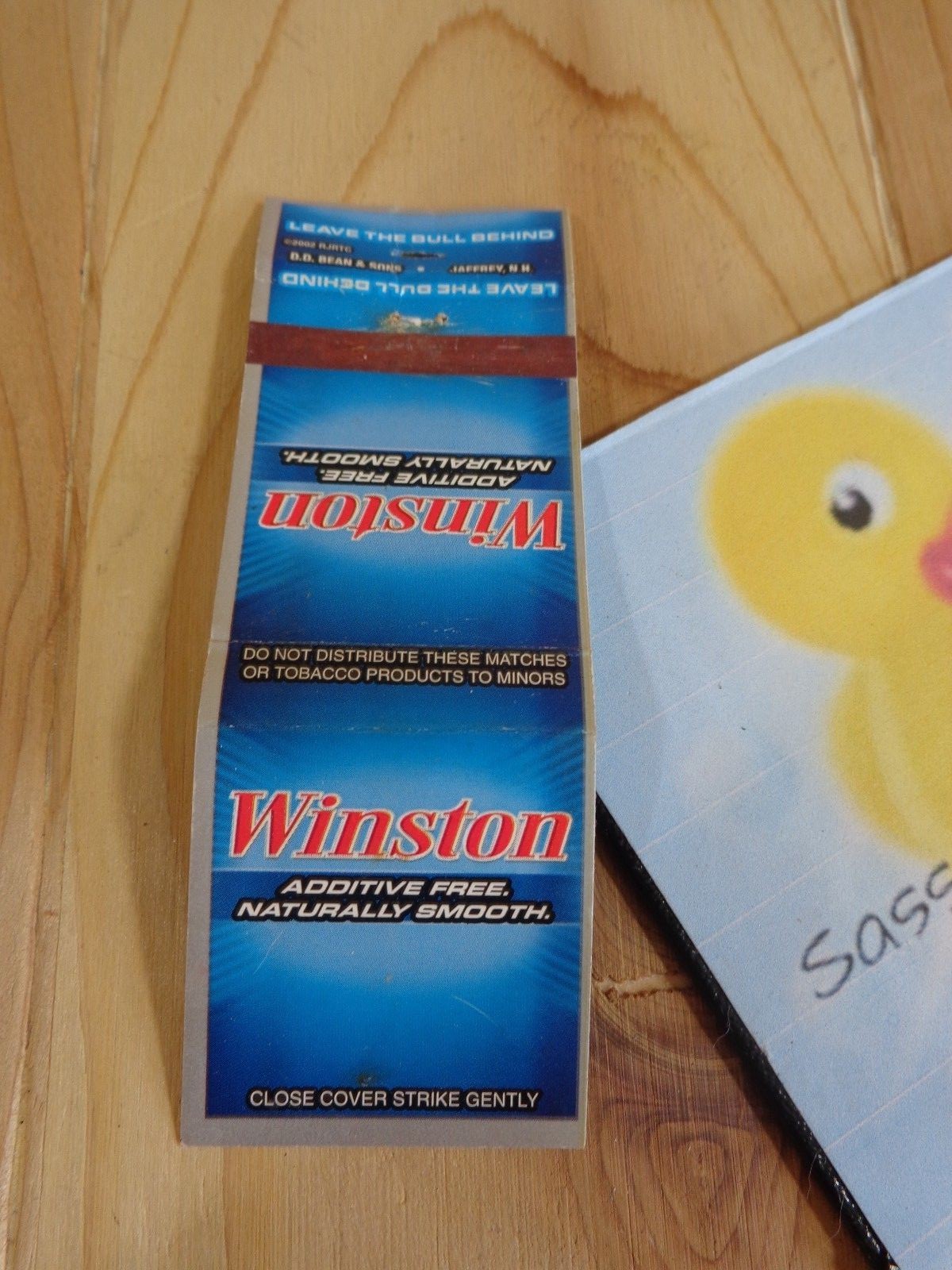 Matchbook Cover WINSTON Cigarettes Additive Free Naturally Smooth Leave ...