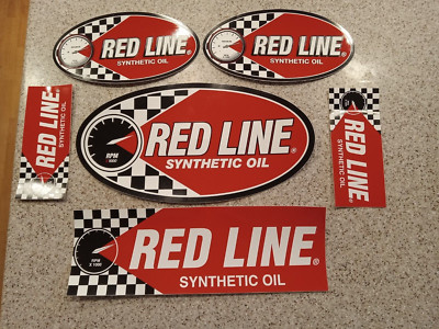 LOT OF 6-RED LINE SYNTHETIC OIL- ADVERTISING STICKERS-NOS | eBay