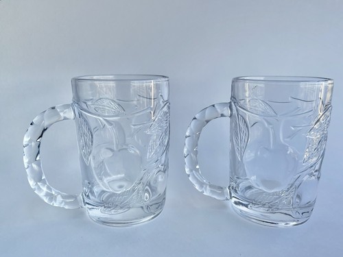 Vintage Glass Country Kitchen Apple Embossed Drinking Glasses With ...