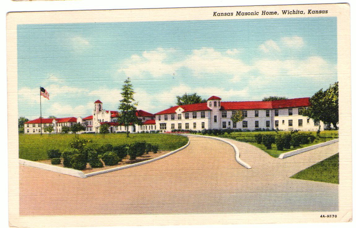 1942 Postmarked Postcard Kansas Masonic Home Wichita Kansas KS | eBay