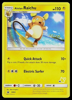 Pokemon SM Promos SM65 Alolan Raichu HP-DMG | eBay