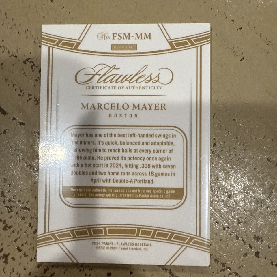 2024 Panini Flawless Marcelo Mayer 3 color swatch & Auto FSM-MM /20 Red ...