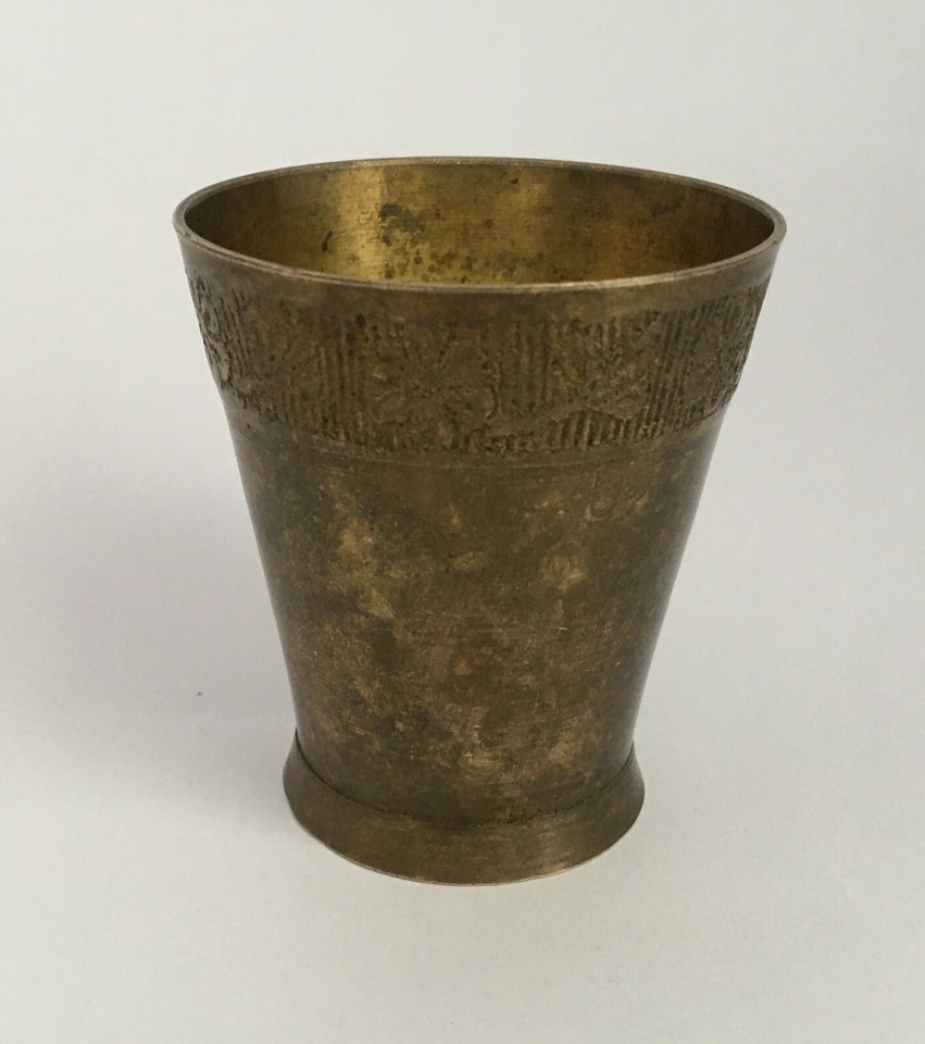 Vintage Brass Glass Lassi Milk Water Small Size Handmade India Nice ...