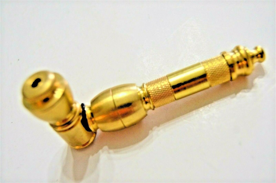 4" Metal Tobacco Smoking Brass Chamber Pipe Collectible Pipe American ...