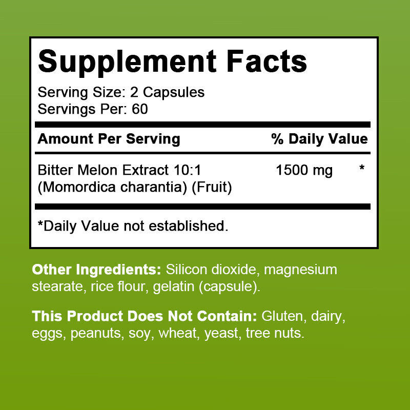 Organic Bitter Melon Extract Capsules - 120 Pills - Blood Sugar Support ...