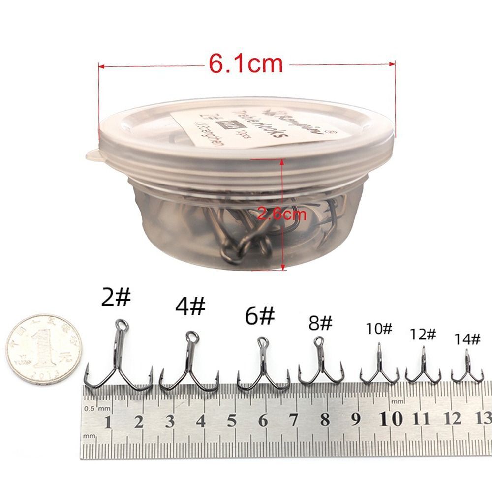 Sharpened Ahite Nickel Fishing Tackle High Carbon Steel Treble Jig ...