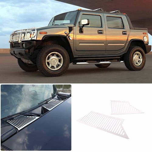 Stainless Steel Silver Front Engine Hood Cover Trim Mesh For Hummer H2 ...