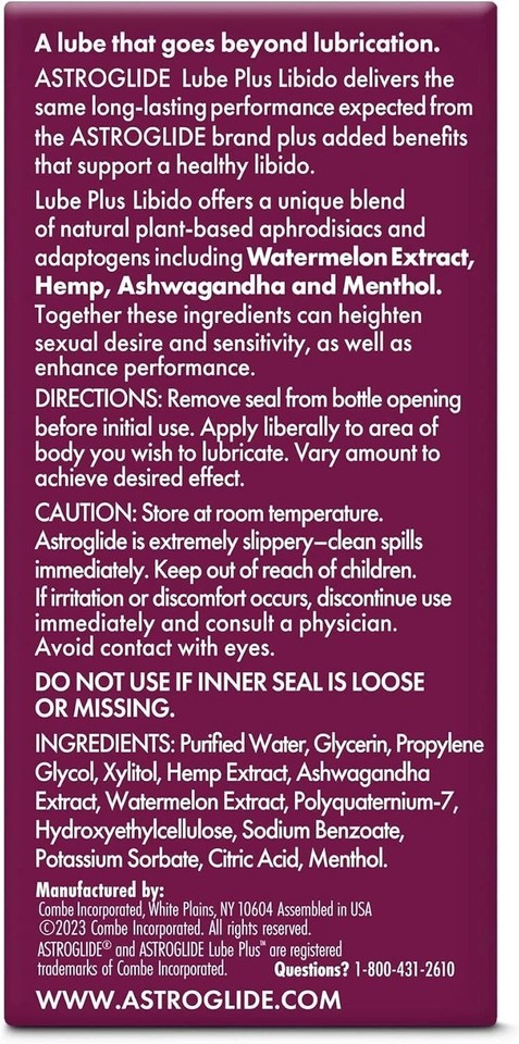 **Astroglide Lube Plus Libido 2.5oz – Arousal Water-Based Personal ...