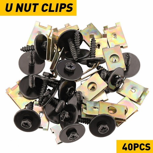 40x Car Screw Fender Body Bumper U Nut Clips Fastener For BMW F10 E46 ...