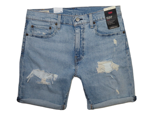 Levi's Slim Fit 412 Factory Cut-Off Distressed Jean Shorts with Holes ...