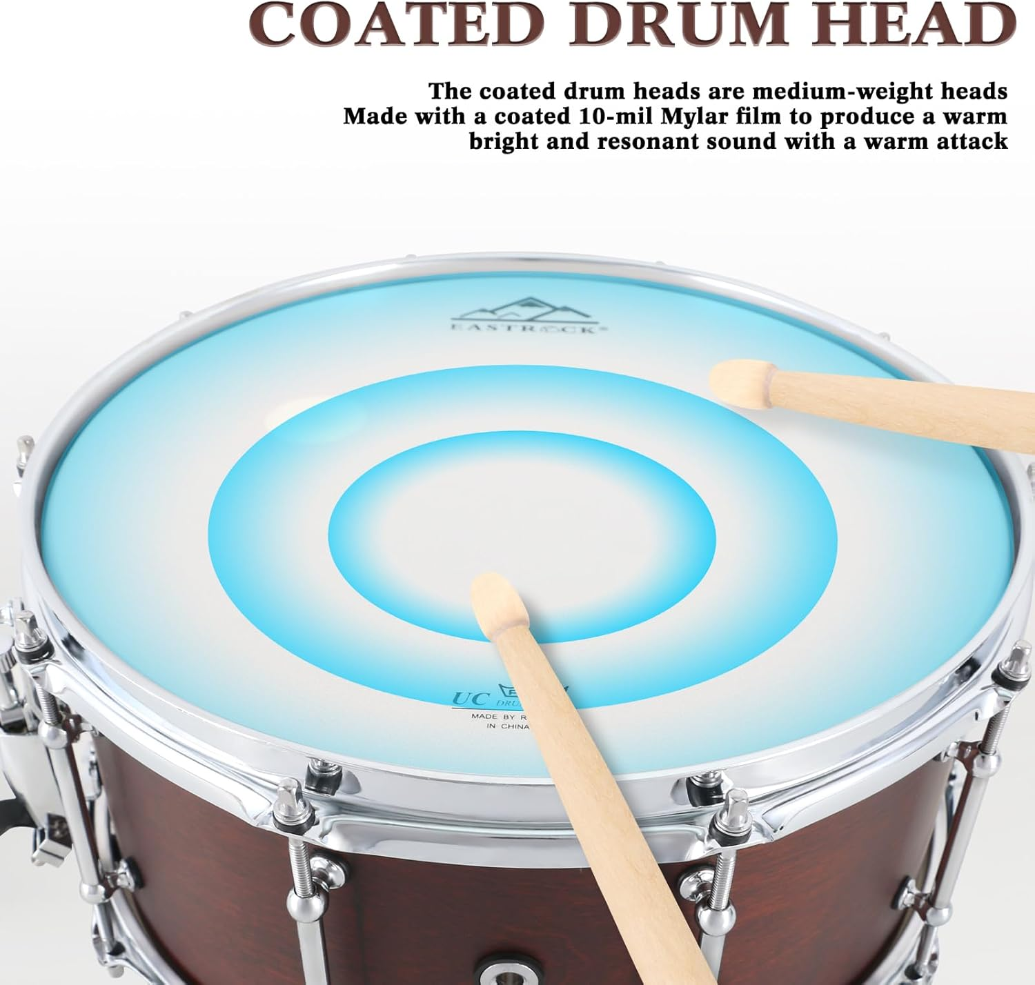 Snare Drum 14 X6.5 Inches Reddish Brown Texture Finish Professional ...