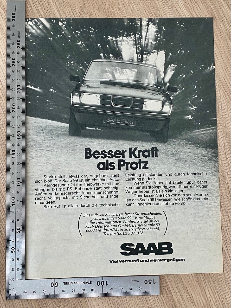 Saab 99 EMS Oldtimer Original Vintage Werbung 1976 Reklame advert | eBay.de