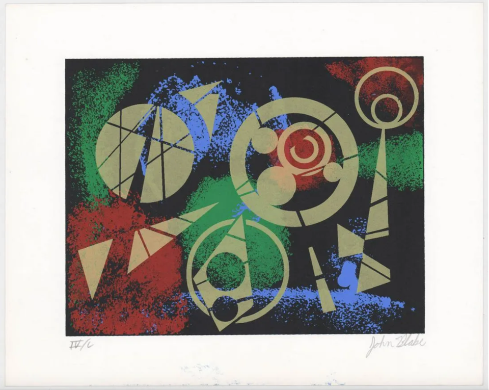 1990s John Blake Modern MCM Abstract Serigraph | eBay