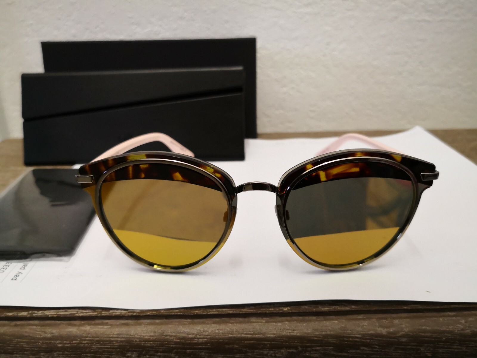 NEW DIOR DIOROFFSET1 001K Sunglasses, Havana Lite Pink / Gold Mirror | eBay