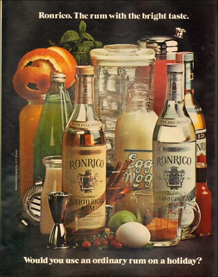 1972 Vintage ad for Ronrico Rum retro Bottle Egg Nog Blinder 10/21/21 ...